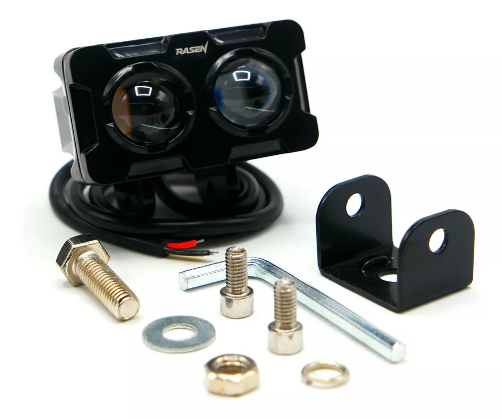 Faro LED Rectangular 2 Ojos para Moto Rasen | Luz Bicolor de Alta ...